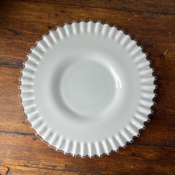 Dining | Milk Glass Platter Low Footed With Ruffled Edge | Poshmark